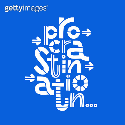 Procrastination type lettering. Calligraphy graphic design typography ...