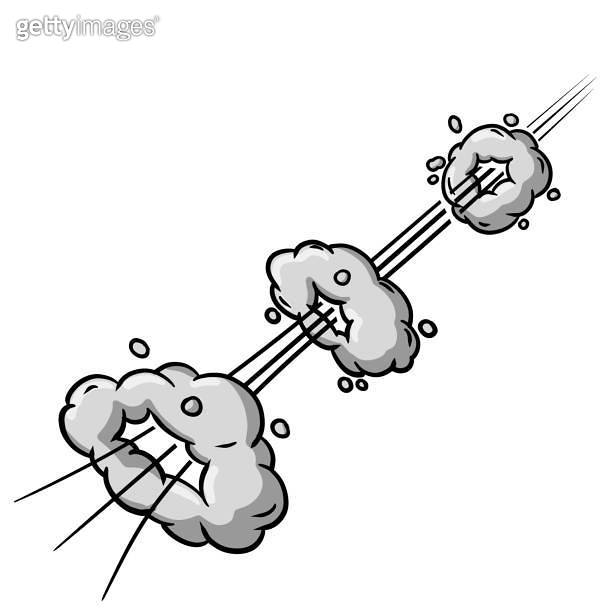 Set of air flow. Funny element of comics and cartoons. Track, trace and ...