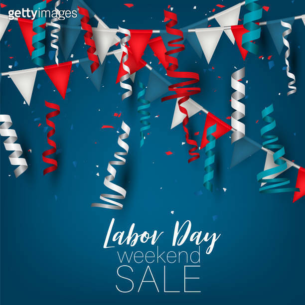 Labor Day weekend sale. United States national flag colors - red, blue ...