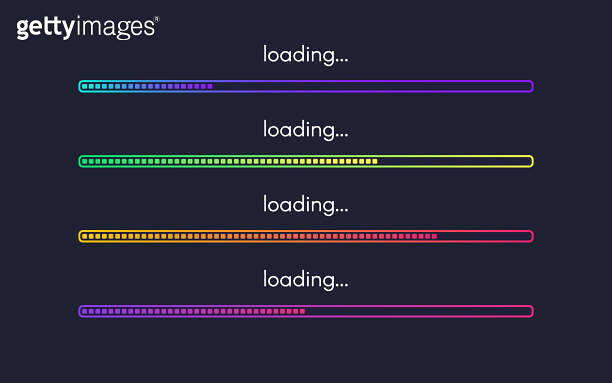 Loading bar set. Progress icons visualization. Loading status ...