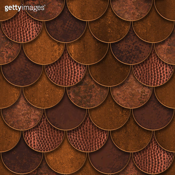 Seamless metallic texture of fish scales, reptile skin, bronze and ...