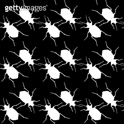 Seamless pattern with bugs. Endless background with beetles. Vector ...