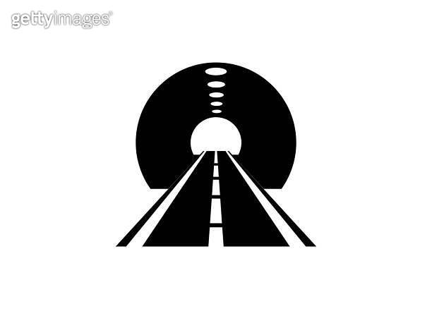 Road tunnel. Simple illustration in black and white (1249109569) 일러스트 ...