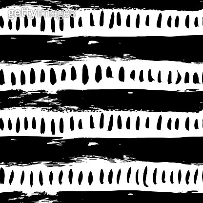 Short vertical lines with bold stripes seamless pattern. Hand drawn ...