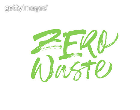 Zero waste handwritten vector lettering. Eco friendly, sustainable ...
