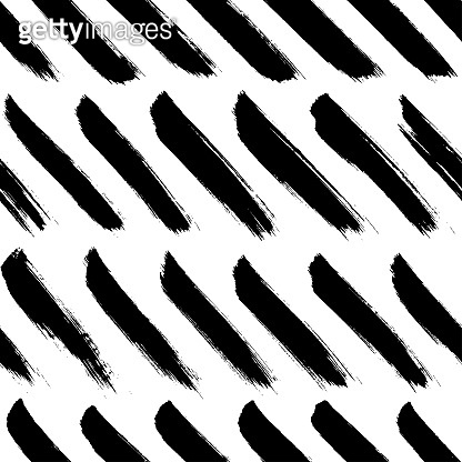 Tilted brushstrokes lines, vector seamless pattern. Hand drawn chevron ...