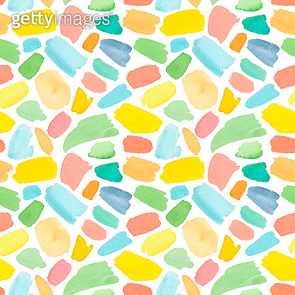 Drops and blotches abstract watercolor seamless pattern. Hand drawn ...