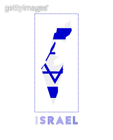 Israel Logo. Map of Israel with country name and flag. (1266417486 ...