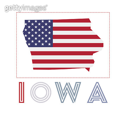Iowa Logo. Map of Iowa with us state name and flag. 이미지 (1207725876 ...