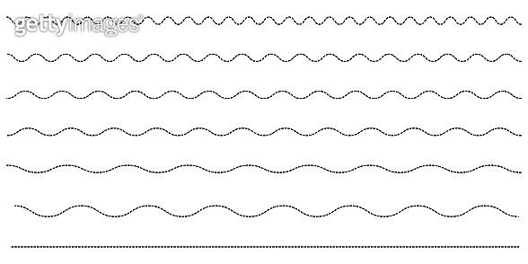 Wave line and wavy zigzag lines. Vector black underlines, smooth end ...