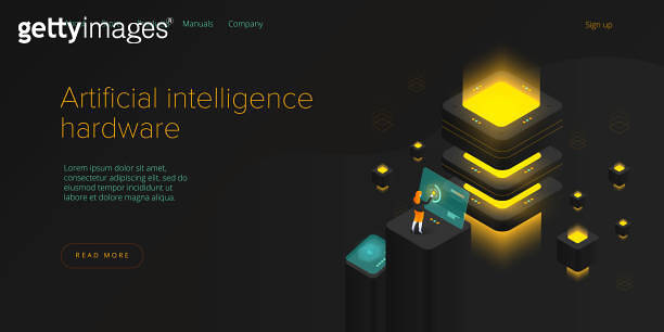 Hosting server isometric vector illustration. Abstract 3d datacenter or ...