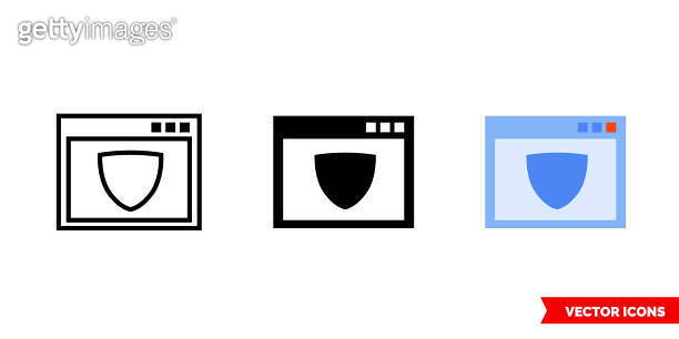 Web application firewall icon of 3 types color, black and white ...