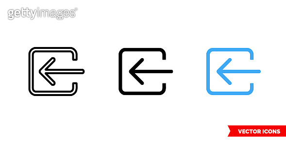 Into symbol icon of 3 types color, black and white, outline. Isolated ...