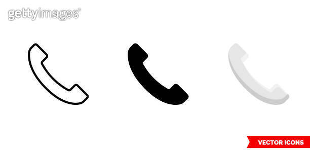 Phone icon of 3 types. Isolated vector sign symbol 이미지 (1257079477 ...