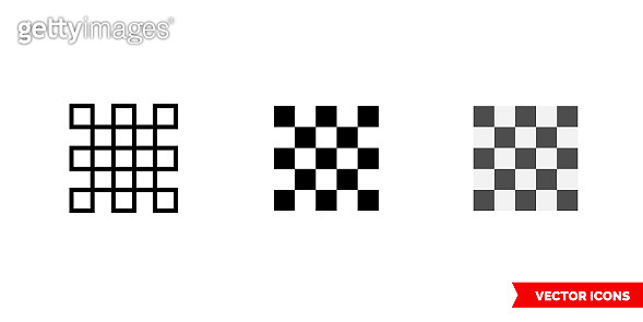 Transparency Icon Of 3 Types Color Black And White Outline Isolated