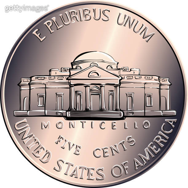 Vector American money coin five cents 이미지 (1223791634) - 게티이미지뱅크