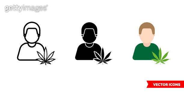 Drug dealer icon of 3 types color, black and white, outline. Isolated ...