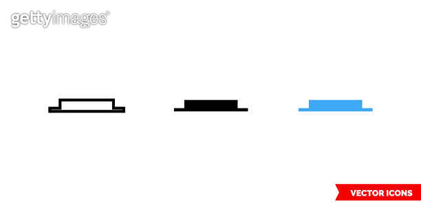 Half rest icon of 3 types color, black and white, outline. Isolated ...