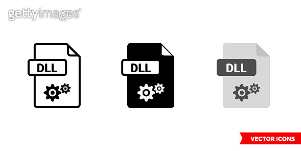 DLL file icon of 3 types. Isolated vector sign symbol (1253895471) - 게티 ...