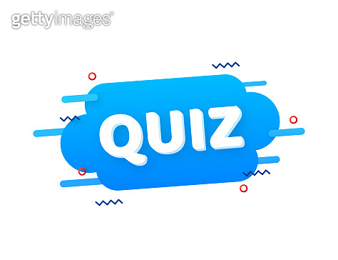 Quiz logo with clock, concept of questionnaire show sing, quiz button ...