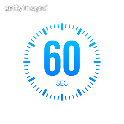 The 60 second, timer, stopwatch vector icon. Stopwatch icon in flat ...