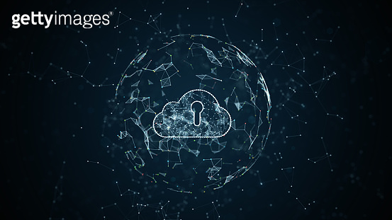 Cyber security digital data network, Technology internet and big data of cloud computing using ...
