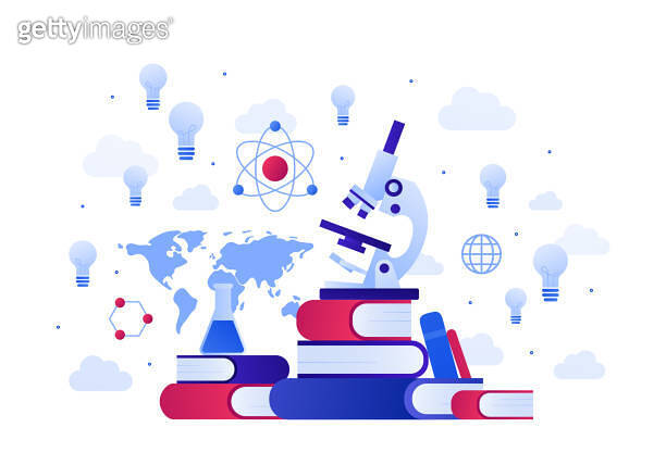 Global science and education concept. Vector modern flat illustration ...