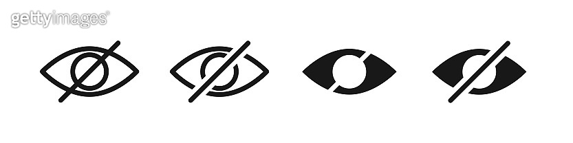 Hidden from sight, hide view graphic vector flat icon collection, set ...