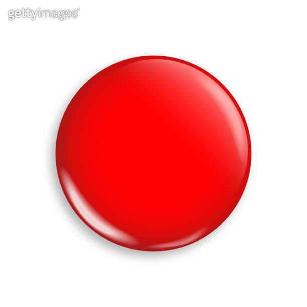 Red badge vector realistic button mock up isolated push blank graphic ...