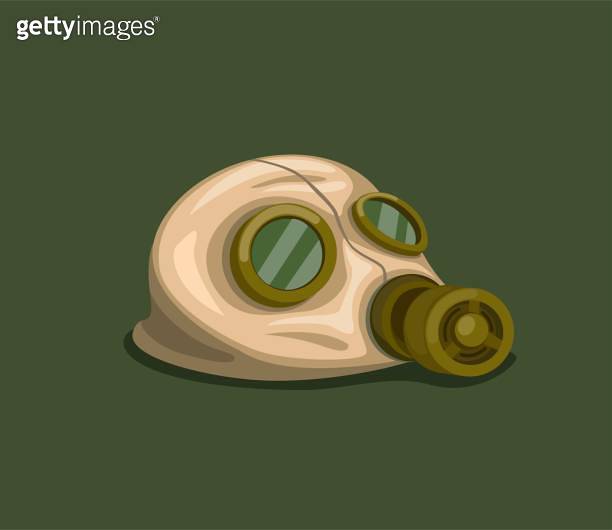 Vintage Rubber Hazard Gas Mask on Floor, Army Full Face Respiratory ...