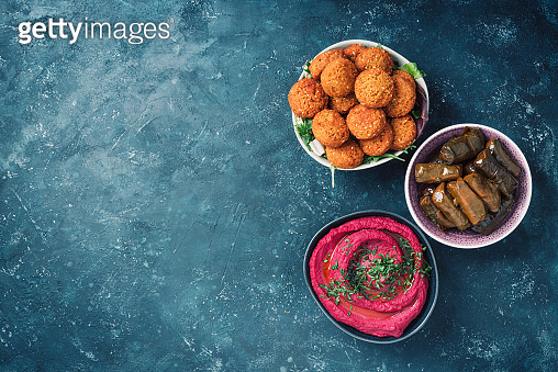 Mediterranean appetizer concept. Arabic traditional cuisine. Middle ...