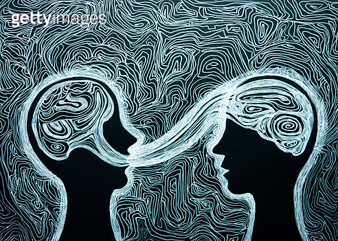 Graphic drawing dialogue between two people (1209264162) - 게티이미지뱅크