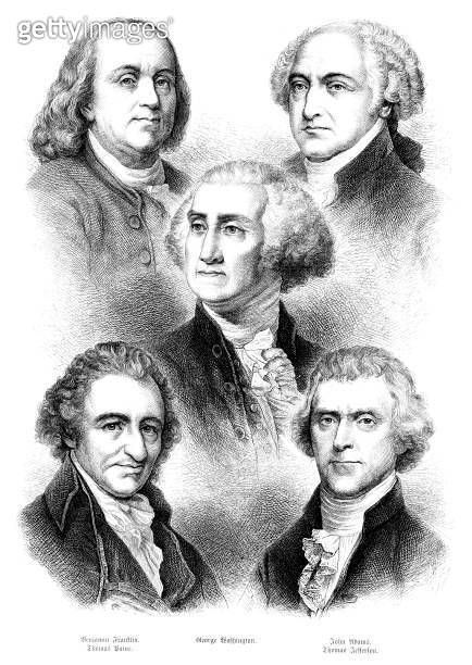 US President Benjamin Franklin Thomas Paine George Washington John ...