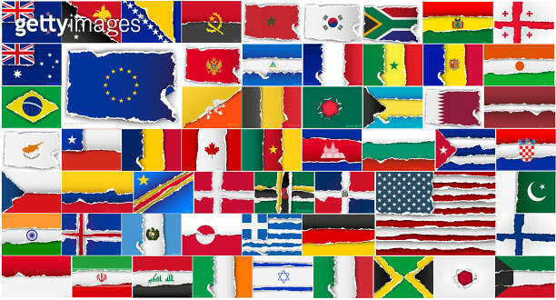set of flags of all countries in illustration (1226389901) 일러스트, 무료 ...