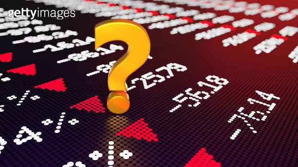 Stock Market Crash Graph While A Gold Question Mark is Sitting On It ...
