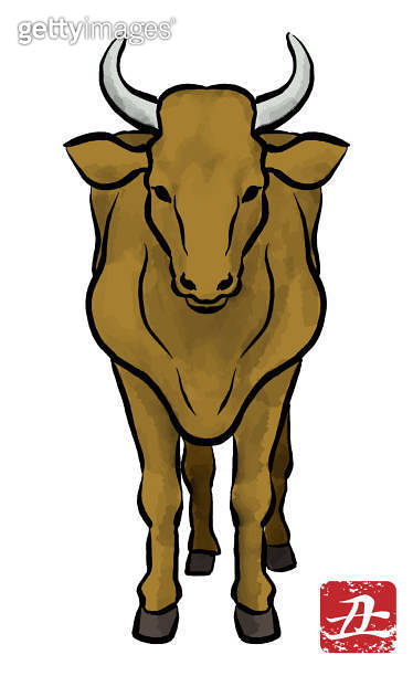 Brown ox, front view - Year of the ox, Chinese zodiac sign clip art ...