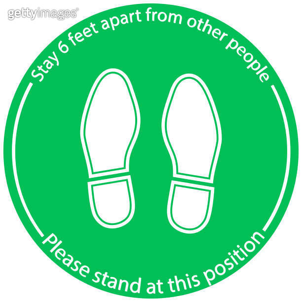 Foot Symbol Marking the standing position, the floor as markers for ...