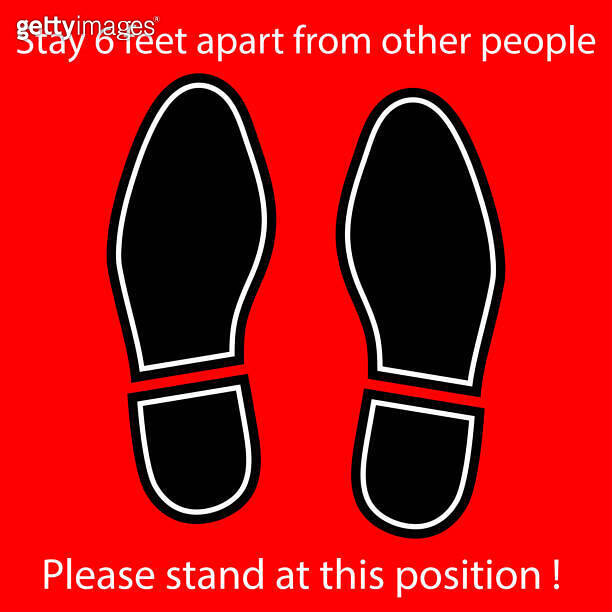 Foot Symbol Marking the standing position, the floor as markers for ...