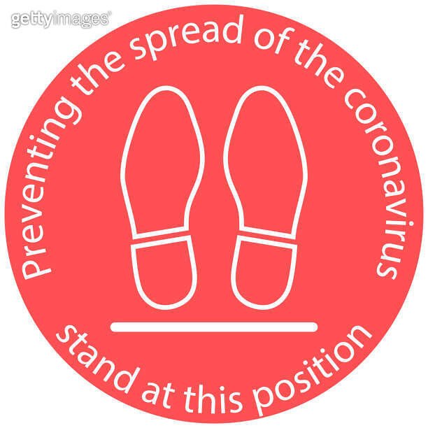 Foot Symbol Marking the standing position, the floor as markers for ...