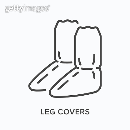 Shoe cover line icon. Vector outline illustration of leg covers, boot ...