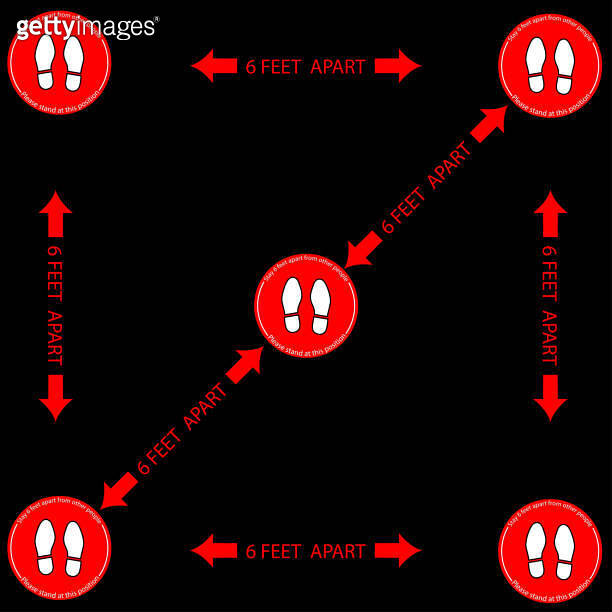 Foot Symbol Marking the standing position, the floor as markers for ...