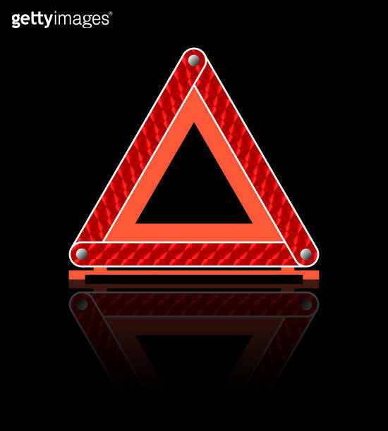 Illustration warning triangle reflector 이미지 (1210604146) - 게티이미지뱅크
