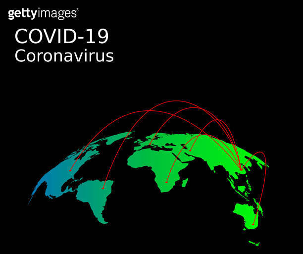 Map of infection coronavirus spread in the world 이미지 (1227157471) - 게티이미지뱅크