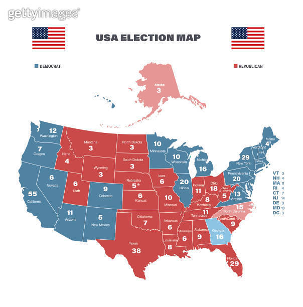 USA Election Map 2020 이미지 (1284768221) - 게티이미지뱅크