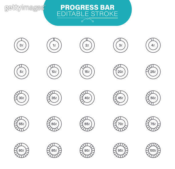 Progress Bar Icons. Set contains icon as Data Visualization, Diagrams ...