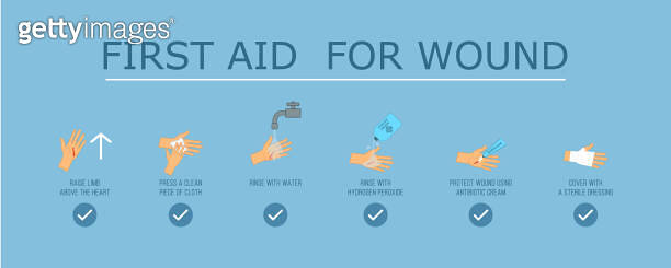 First aid wound. 이미지 (1217956398) - 게티이미지뱅크