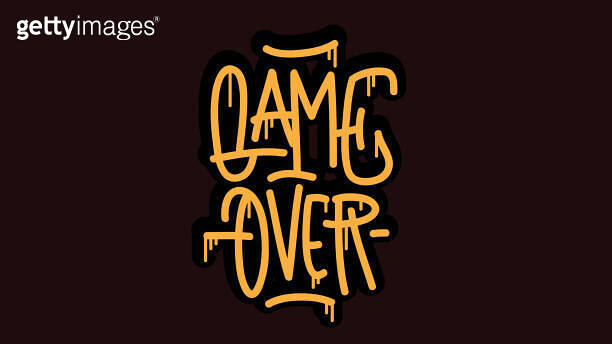 Game Over Hand Lettering Calligraphic Vector Sticker Design. 이미지 ...