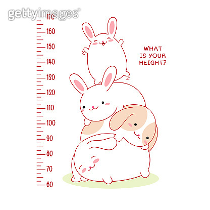 Height chart with cute rabbits 이미지 (1264131898) - 게티이미지뱅크
