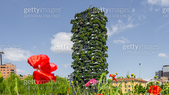 Milano, Italy. Bosco Verticale, view at the modern and ecological ...