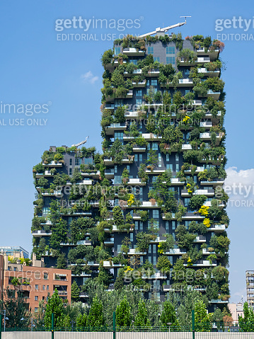 Milano, Italy. Bosco Verticale, view at the modern and ecological ...